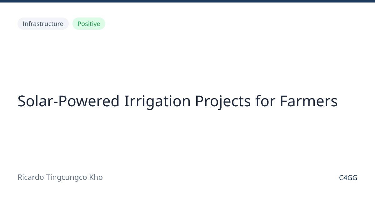Solar-Powered Irrigation Projects for Farmers | C4GG
