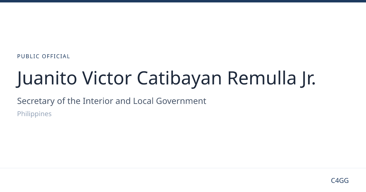 Juanito Victor Catibayan Remulla Jr. | C4GG